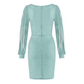 Generic Tenue de Nouvel An pour femme - Robe festive &agrave; paillettes &eacute;l&eacute;gante - Robe de soir&eacute;e sexy &agrave; manches longues - Travail ajour&eacute; - Robe festive - Robe moul