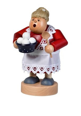 Rudolphs Schatzkiste R&auml;ucherfigur Klo&szlig;frau mit Kochtopf BxHxT 14x20x12cm NEU Rauchen Rauchfigur Rauchmann R&auml;uchermann R&auml;ucherkerze Smoker Kerze Figur Mann Holz Seiffen Erz