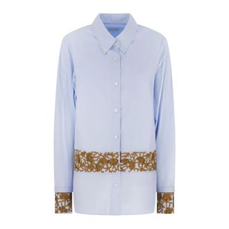 Dries Van Noten Besticktes Hemd aus Baumwollpopeline - - Blouses & Shirts - Damen - Blau - XS