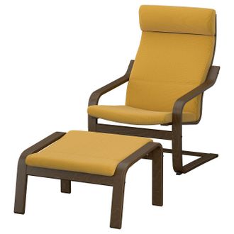 IKEA PO&Auml;NG Sessel und Hocker