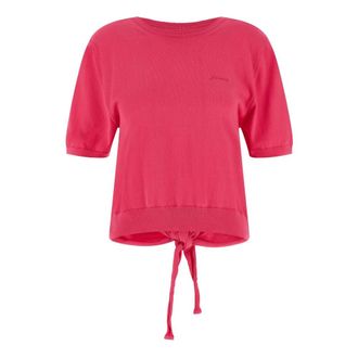 Ganni Rundhals-Baumwollpullover - - Knitwear - Damen - Rosa - S