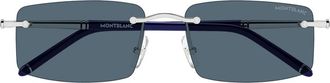 Montblanc Montblanc, unisex, Accessoires, Gris, Taille: 56 MM Lunettes de soleil rectangulaires sans monture
