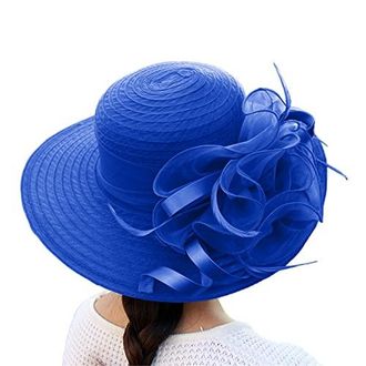 Generic Chapeau de soleil en maille pour printemps et &eacute;t&eacute; - Chapeau &agrave; large bord pour femme - Temp&eacute;rament - Robe de mari&eacute;e - Chapeau pour femme - Randonn&eacute;e, b