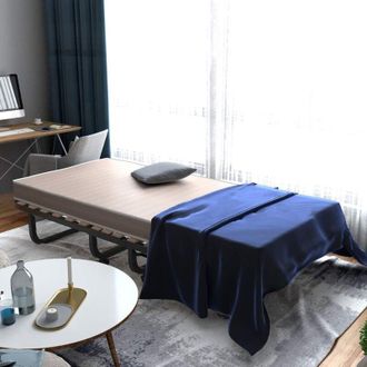 Costway 80x200cm Gaestebett Klappbett tragbar, auf Raedern, mit Matratze aus Memory-Schaum, Stahlrahmen, bis 120kg - Costway