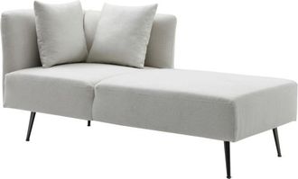 Vente-Unique Vente-unique - Méridienne droite en tissu crème napasa