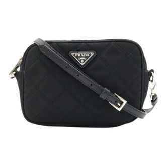 Prada Sac bandouli&egrave;re en tissu et cuir Pre-owned - Femme - Pre-owned - Noir - Taille: ONE Size