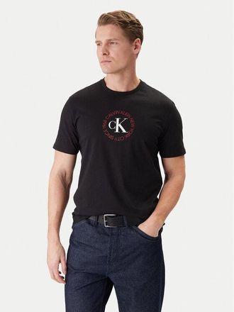 Calvin Klein Jeans T-Shirt Word Circle Graphic LV14RE816G Schwarz Regular Fit