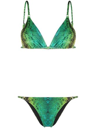 Noire Swimwear Snake Tanning Bikini - Gr&uuml;n