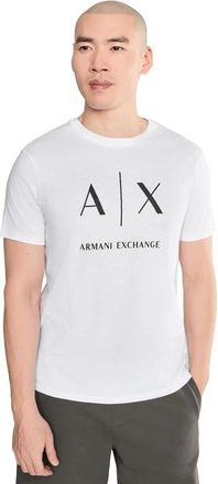 A|X Armani Exchange Homme, Tops, Blanc, Taille: M T-shirt coupe classique avec logo