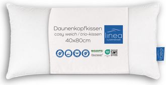 Linea by b&ouml;hmerwald - cosy - 3 Kammer-Kopfkissen weich, 40 x 80, Innen:100% Federn, &Auml;u&szlig;ere Kammern:90% Daune/10% Feder, Allergiker geeignet, waschbar bis 60