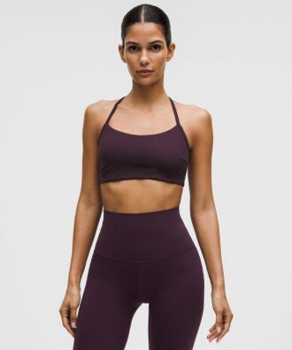 lululemon Flow Y BH Leichter Halt f&uuml;r C/D-Cups Evolve f&uuml;r Frauen - Gr&ouml;&szlig;e 2XS in Black Plum