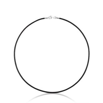 Tous Damen-Halsband aus Leder mit Verschluss aus Sterlingsilber, 40 cm lang, vielseitig und klassisch, Choker-Kollektion
