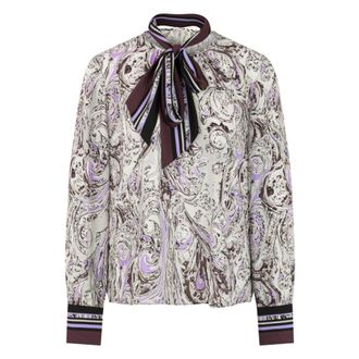 Marc Cain Schluppenbluse mit Print - - Blouses & Shirts - Damen - Mehrfarbig - XL