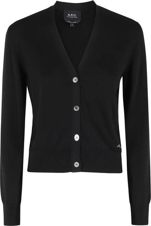 A.P.C. A.p.c., Femme, Pulls, Noir, Taille: 40 FR Cardigan basic