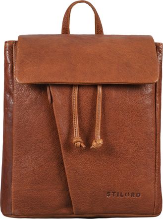 STILORD Anita Lederrucksack Damen Klein Vintage City Rucksack Daypack für iPad 9.7 Zoll Rucksackhandtasche Shopping Freizeit aus Echtem Leder, Farbe:maraska -