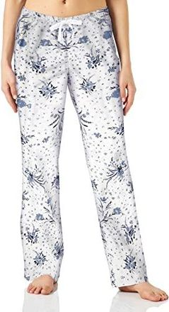 Amazon Essentials Pantalon de Pyjama en Popeline Femme, Bleu Blanc Fleuri, XXL