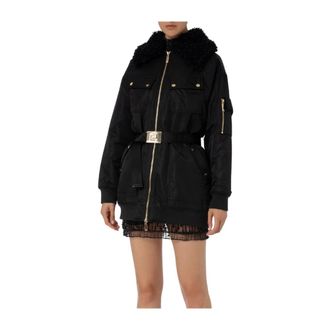 Elisabetta Franchi Aviator Puffer Jacket - - Jackets - Damen - Schwarzk - S