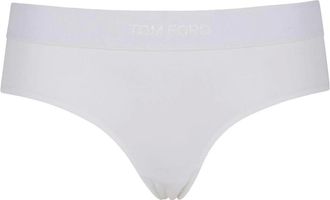 Tom Ford Femme, Sous-v&ecirc;tements, Blanc, Taille: 38 FR Logo Waistband Thong
