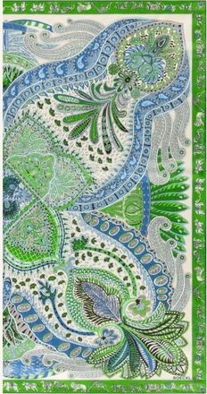 Roeckl Seidentuch Vibrant Paisley gruen