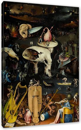 Pixxprint Hieronymus Bosch - Der Garten der Lüste III, Größe: 120x80cm, Leinwandbild, fertig gespannt, Wandbild, Dekoration, Kunstdruck, kein Poster