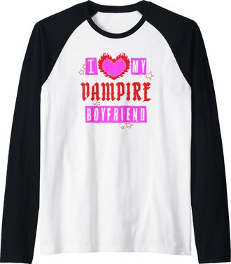 Trendy Apparel Valentines Day I Heart My Vampire Boyfriend Raglan