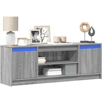 vidaXL Vidaxl - Meuble tv avec led sonoma gris 139,5x34x50 cm bois ding&eacute;nierie