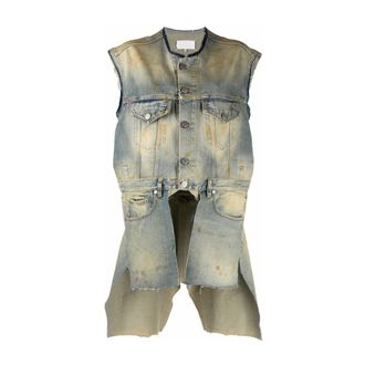 Maison Margiela Blaue Baumwollweste - - Jackets - Damen - Blau - 2XS