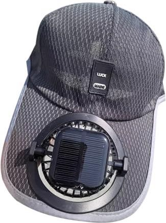 Generic Chapeau de ventilateur solaire - Chapeau à visière réglable | Chapeau à visière pour ventilateur de charge solaire | Casquette de refroidissement avec