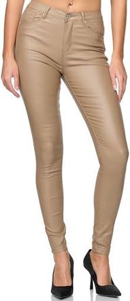 Elara Pantalon Femme Simili Cuir Push Up Chunkyrayan DJ290-29 Café-48 (4XL)