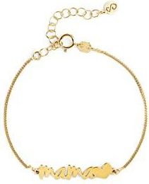 Singularu Bracelet Mamá Heart. Argent sterling 925 avec plaqué or 18Kt. Taille unique. Longueur de la chaîne : 17,5 cm. Bijoux pour femme