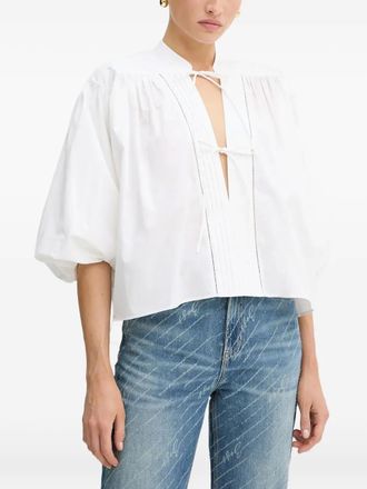 BOSS Bluse mit Ballonärmeln - Weiß