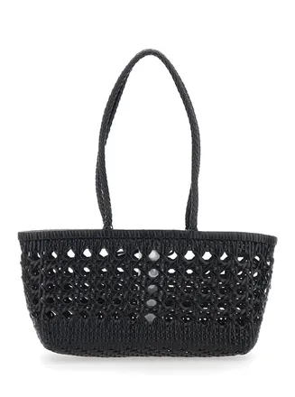 Osoi Womens Shoulder Bag Biscuit Ecoleather Black Recycled Leather