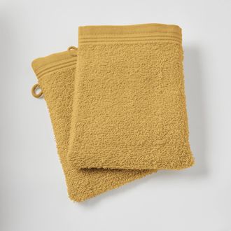 Univers D&eacute;cor Set mit 2 Waschlappen, Frottee, 15 x 21 cm / 400 g/m&sup2; (Ma&icirc;s Yellow, 2 Waschlappen, 15 x 21 cm)
