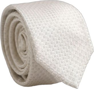 Dolce & Gabbana Silk Woven Necktie - White