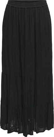 Only Long Skirt Onlchiara Broderie Jupe Longue Ptm, Noir, M Femmes