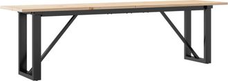 Generic Esstisch mit Naturholzplatte und Schwarzem Metallrahmen, Quadratischer K&uuml;chentisch Im Industriestil, Anwendbar f&uuml;r Kleine R&auml;ume, Fr&uuml;hst&uuml;cksecken und E