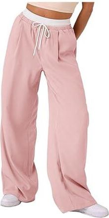 Generic Pantalon Droit Large Femme Grossesse Homme Confortable Élastiquée Treillis Classe Plat Mesure Cassé Girlfriend Électrique Thaï Trou Velo Balloon Serré