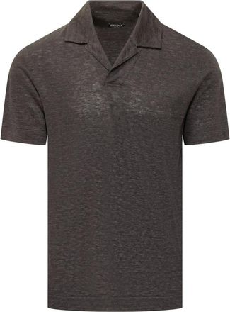 Ermenegildo Zegna Homme, Tops, Brun, Taille: M Oasi Lino Polo