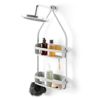 Umbra Flex Shower Caddy. Caddie de douche Flex. Organiseur de douche à étagères, à suspendre, coloris gris