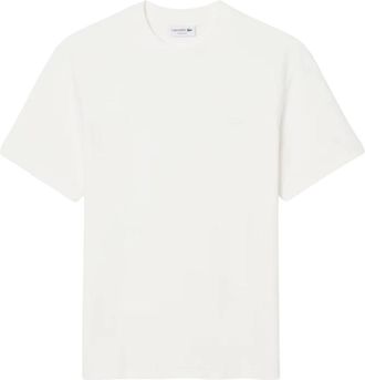 Lacoste Homme, Tops, Blanc, Taille: S T-Shirt en jersey textur&eacute;