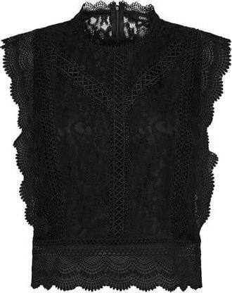Only ONLKARO S/L Lace Top WVN Débardeur, Black, L aux Femmes