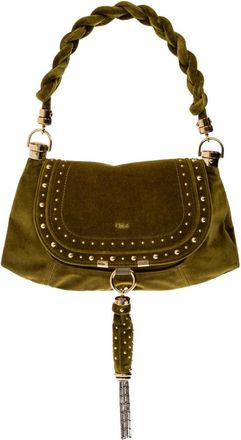 Chlo&eacute; Velvet Shoulder Bag Marcie Small - - Bags - Damen - Gr&uuml;n - ONE SIZE