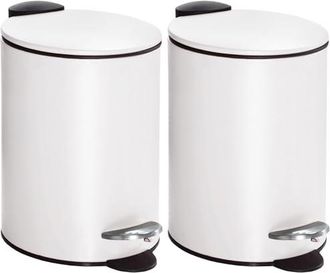 Kleine Wolke Kosmetikeimer Silence, Farbe: Wei&szlig;, Material: Metall, Gr&ouml;&szlig;e: Eimer 3 Liter (Packung mit 2)