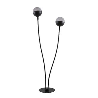 Lucande Stehlampe Dustian (Design, Modern) in Schwarz aus Glas (2 flammig E27) - Design Stehleuchte Floor Lamp Standleuchte Wohnzimmerlampe Wohnzimmerleuchte