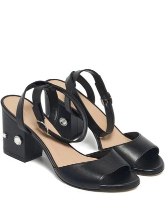 Stuart Weitzman sandales en cuir &agrave; bride cheville - Noir