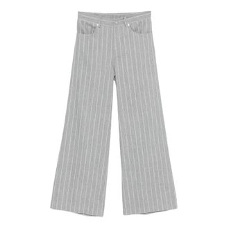 PANICALE Gestreifte Wide-Leg-Hose - - Trousers - Damen - Grau - XL