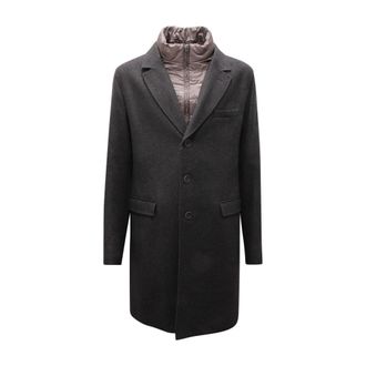 Herno Wollmantel mit herausnehmbarem- zweireihigem Innenfutter - - Coats - Herren - Grau - 3XL
