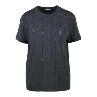 Brunello Cucinelli Baumwoll-Jersey T-Shirt - - Tops - Damen - Grau - XS