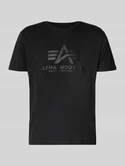 Alpha Industries T-Shirt mit Label-Print und Rundhalsausschnitt