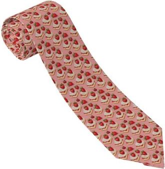 Generic Cravate Pour Hommes Impression De G&acirc;teau Aux Fraises R&eacute;glable Necktie &Eacute;troit Cravates Homme Pour &Eacute;v&eacute;nements C&eacute;l&eacute;brations Affaires